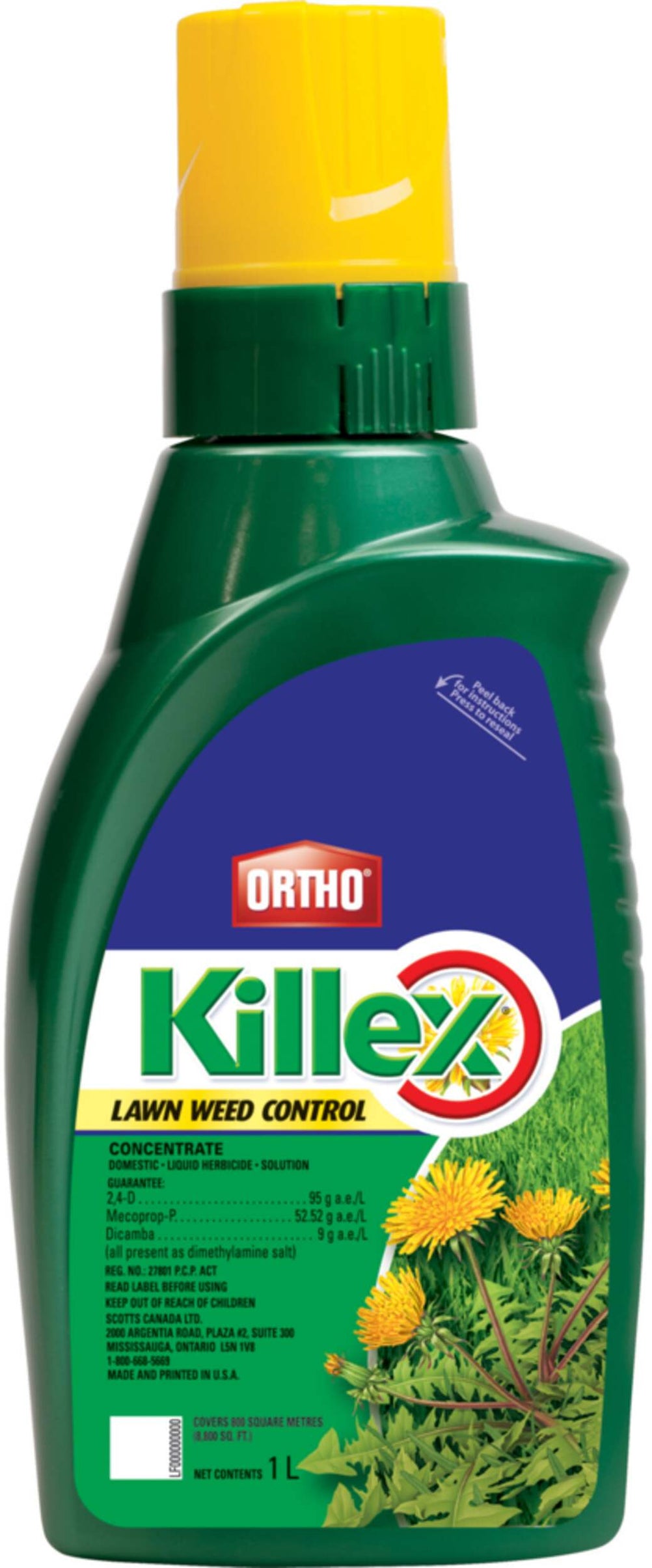 Ortho Killex Liquid Lawn Weed Killer Concentrate, Herbicide, 1-L